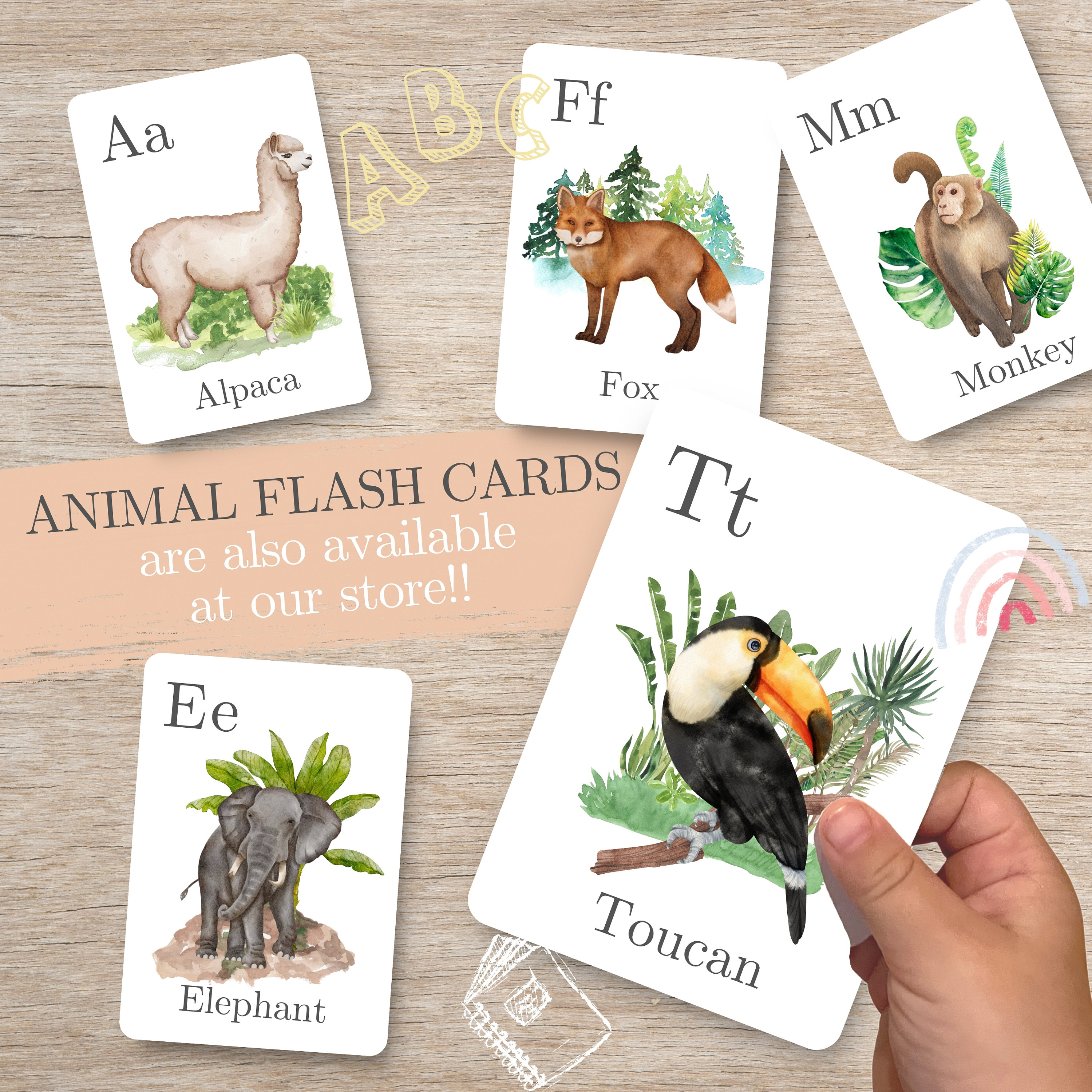 Animal ABC Poster Educative Abc Animal A-zabcposter - Etsy