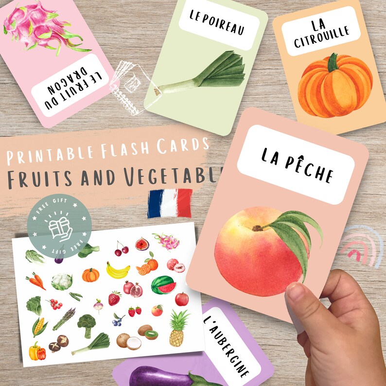 Fruits and Vegetables Flash Cards Fruits and Vegetables - Etsy