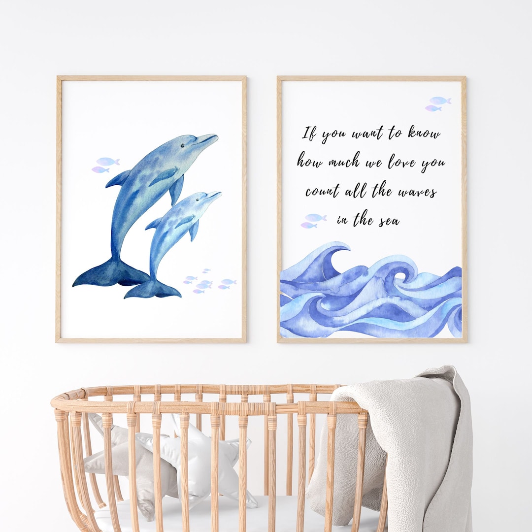 Count All the Waves, Ocean Nursery Room Decor, Seaanimal, Nusery Quote ...