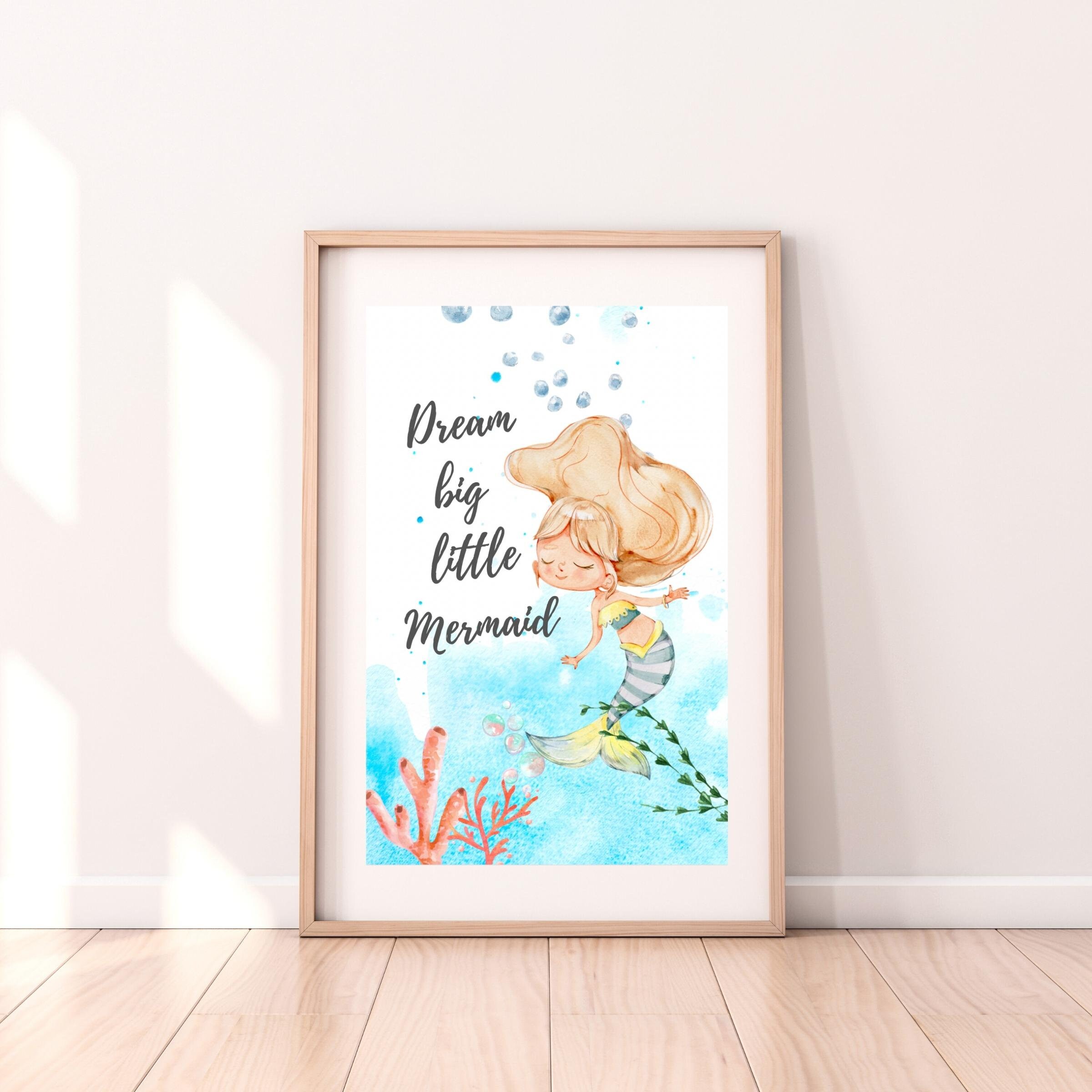 Mermaid Nursery Wall Art Print Set, Ocean Theme (digital Download) - Etsy