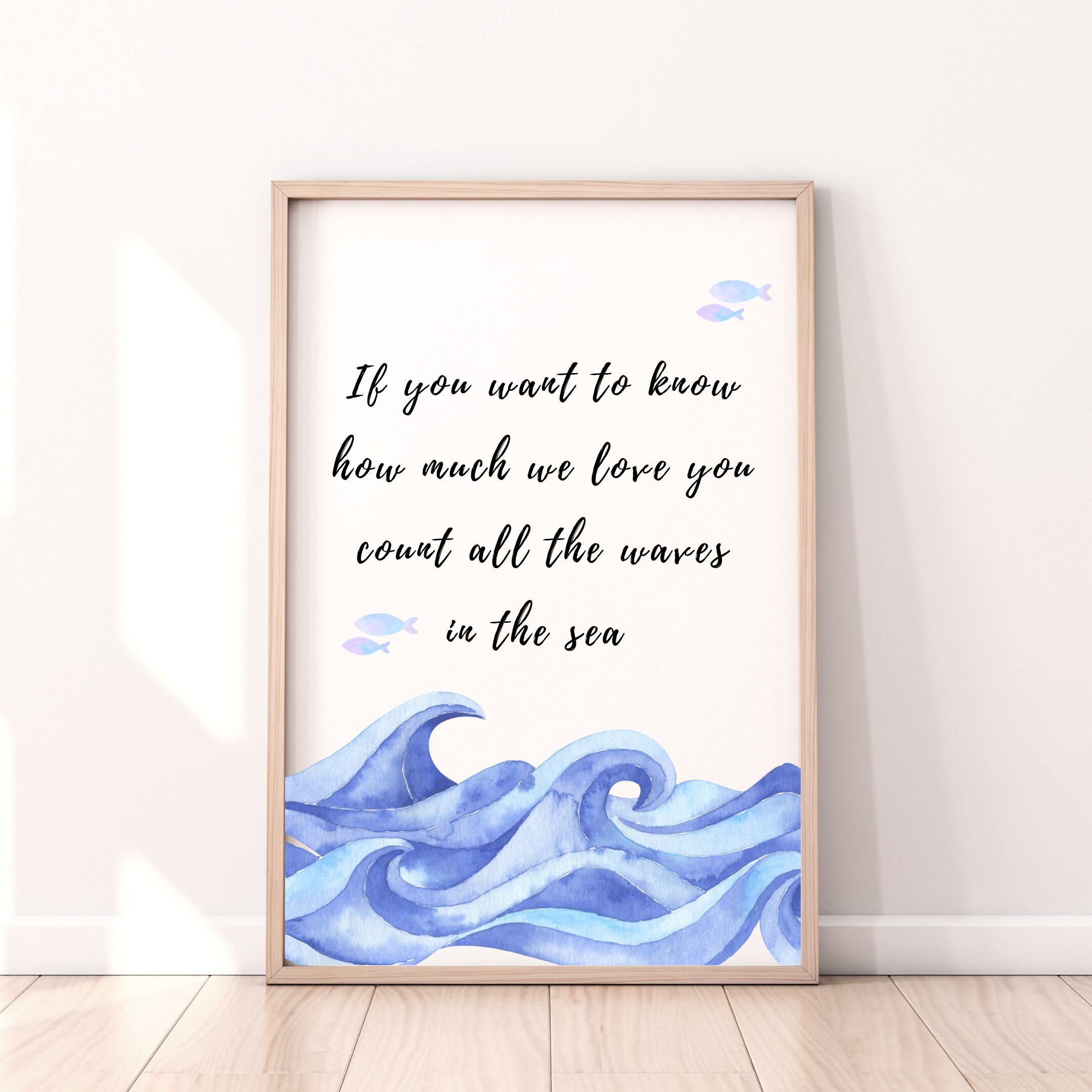 Count All the Waves, Ocean Nursery Room Decor, Seaanimal, Nusery Quote ...