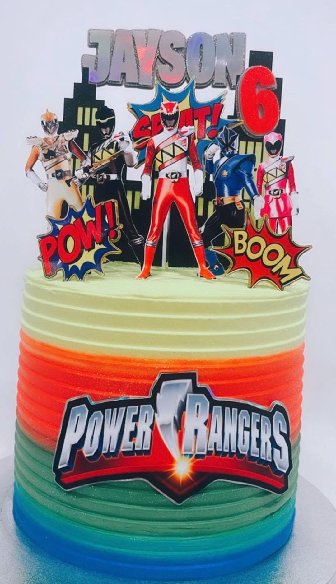 Personalised Power Rangers Inspired Cake Topper/ Birthday Cake Decor - Etsy