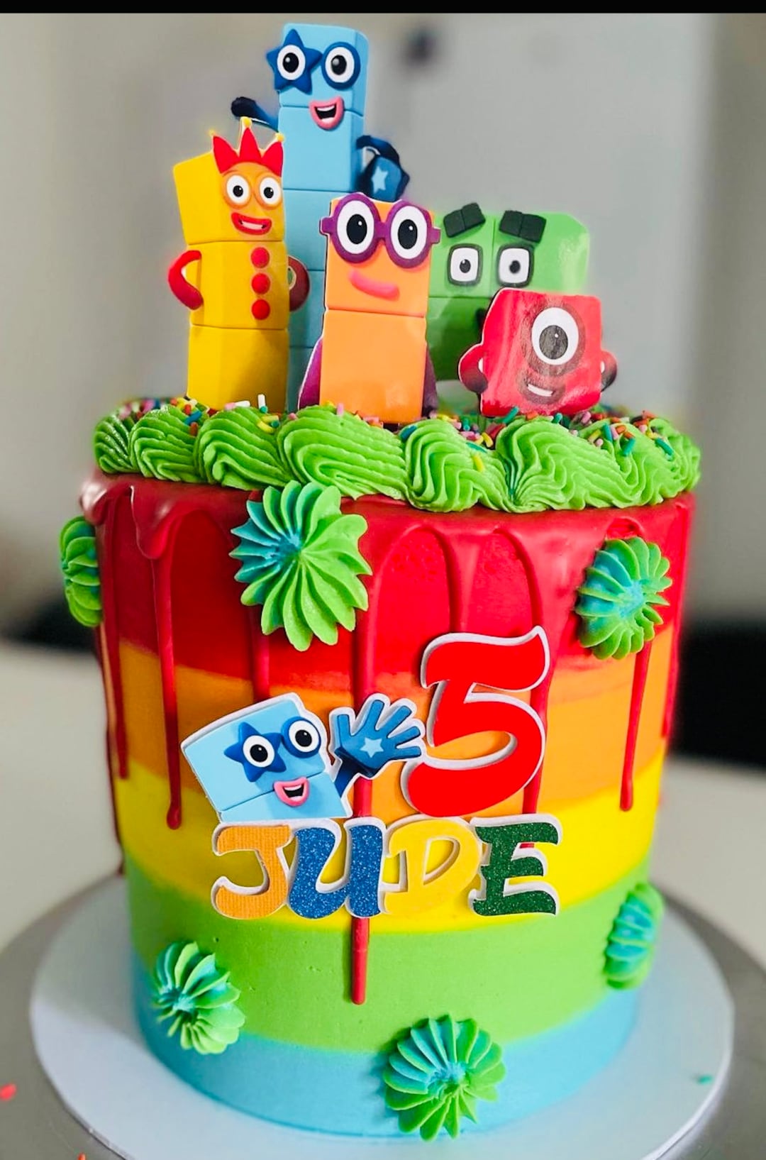 Personalised Number Blocks Cake Topper - Etsy