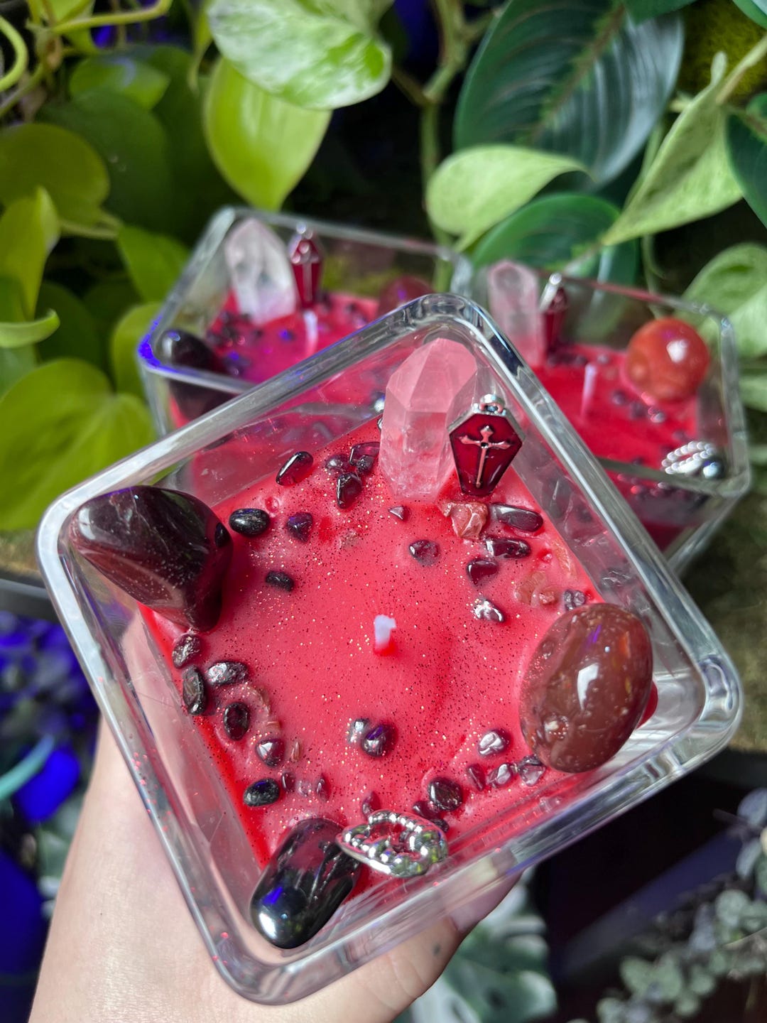 Crimson Kiss – Vampire Ritual Crystal Candle - Etsy