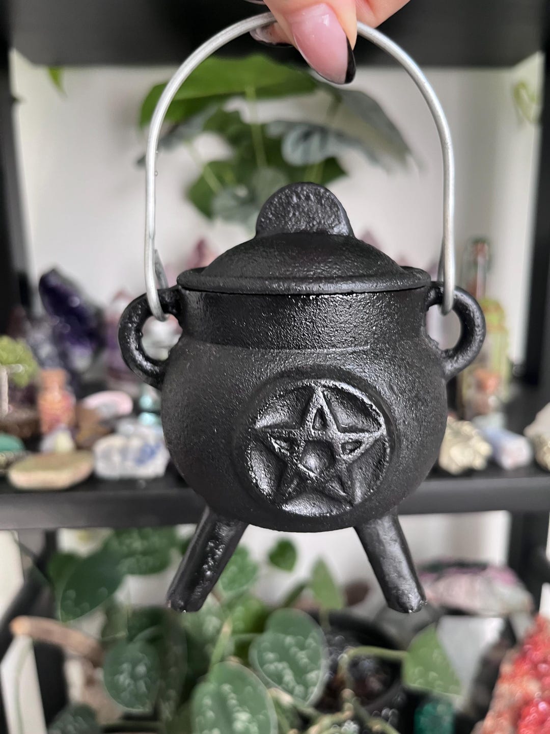 4” Mini Black Pentacle Cast Iron Cauldron - Etsy