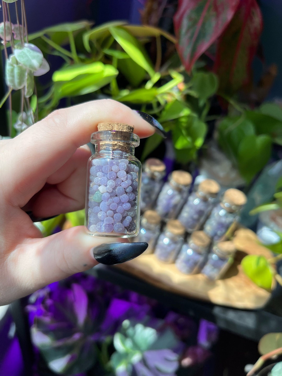 Purple Grape Agate Botryoidal Crystal Chip Jar - Etsy