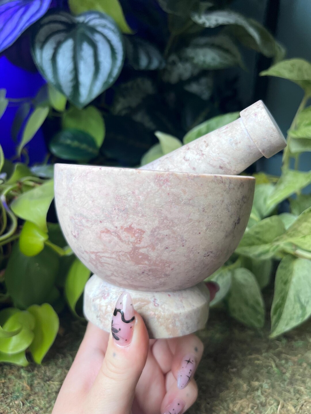 3” Beige Soapstone Mortar and Pestle Set, Kitchen & Altar Tools, Spice ...