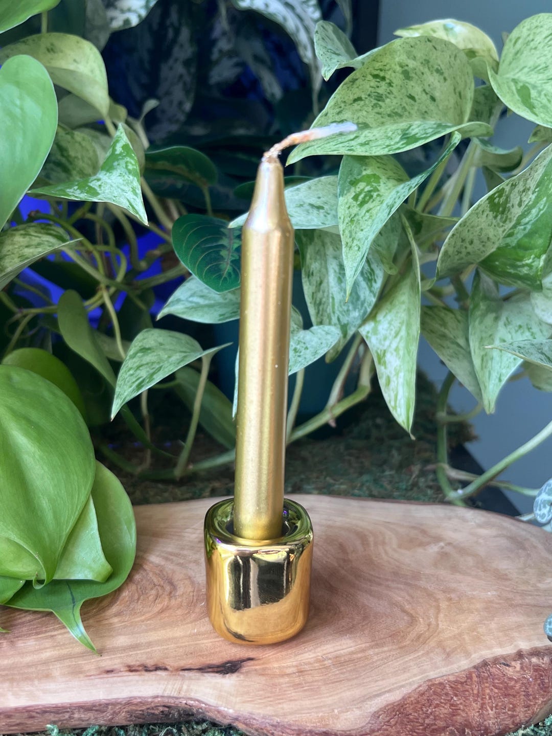 Metallic Silver or Gold Ceramic Chime Candle Holder | Spellwork - Etsy
