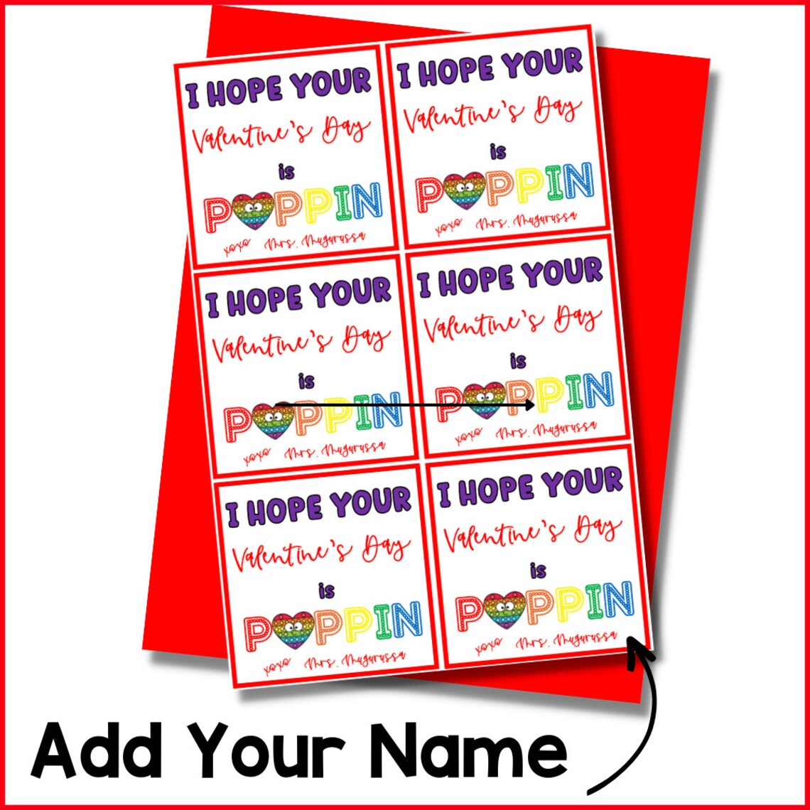 Valentine's Day Pop-it Tag - Etsy
