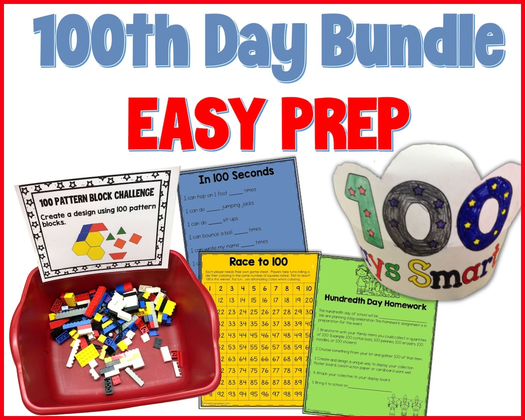100th Day of School Activities - Etsy