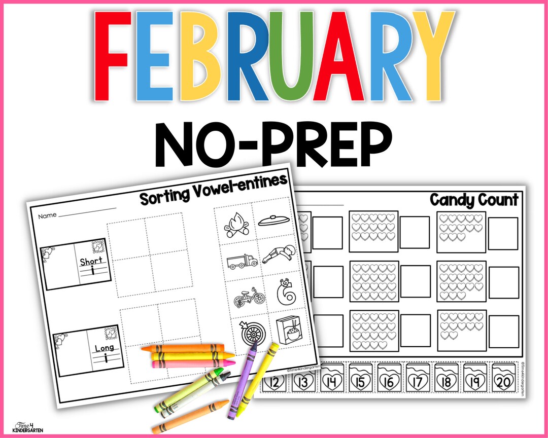 February Valentines NO PREP Just Print Literacy and Math Activities - Etsy