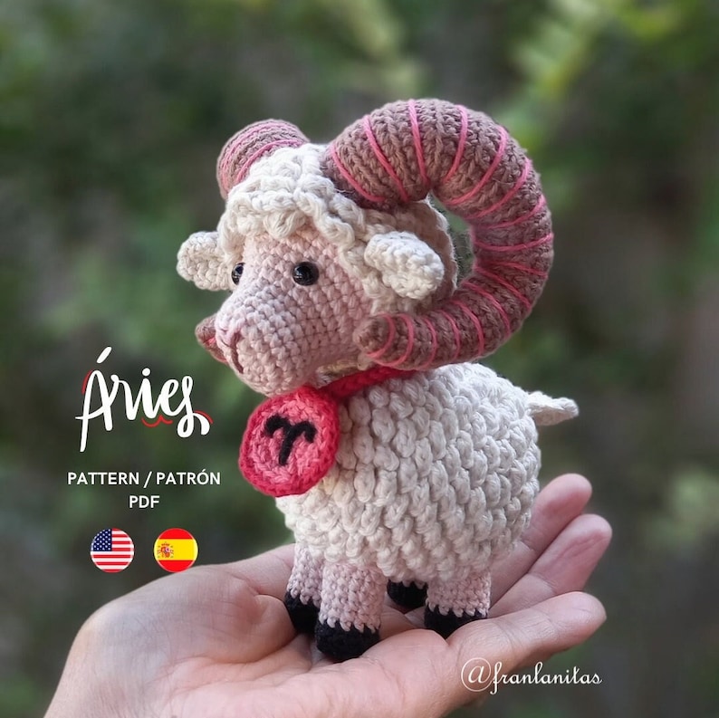 Aries Ram, Amigurumi Crochet Pattern (ESP/ENG), PDF File Format - Etsy