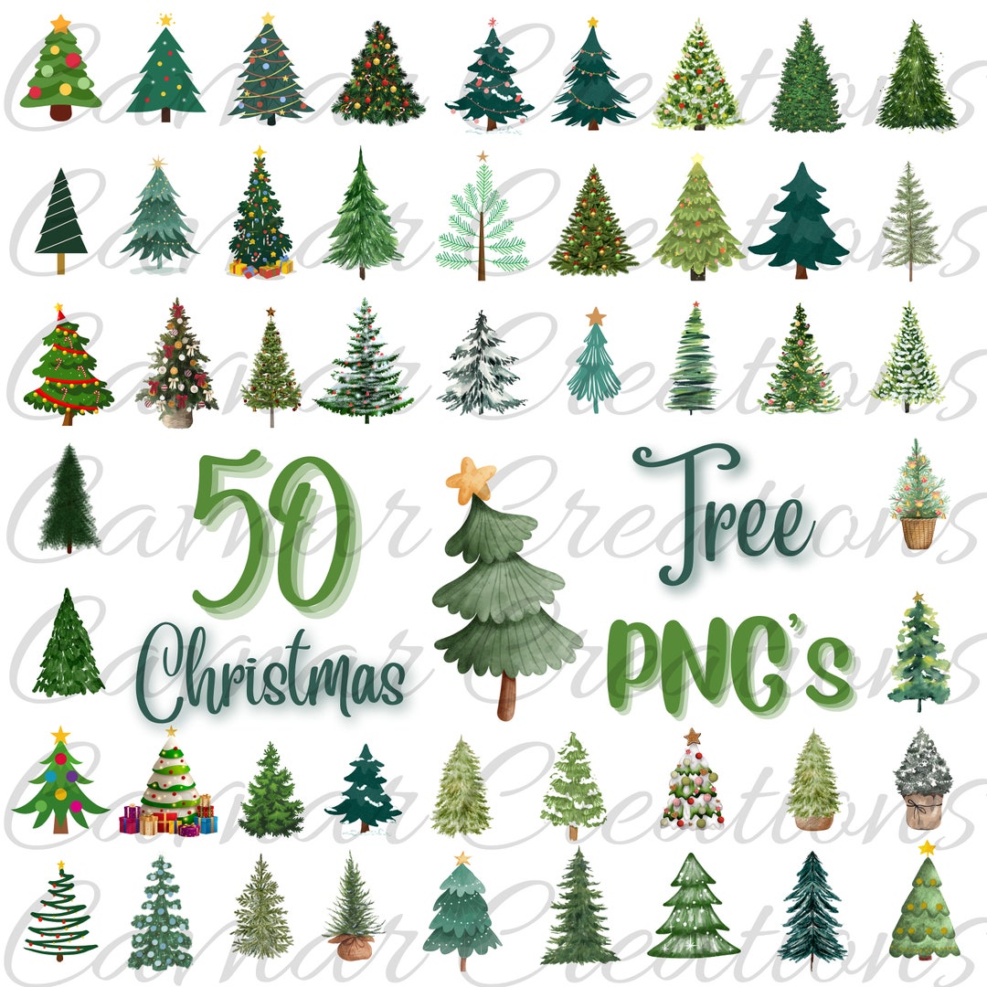 Christmas Tree PNG Bundle | Winter Clipart | Digital Download | Holiday ...