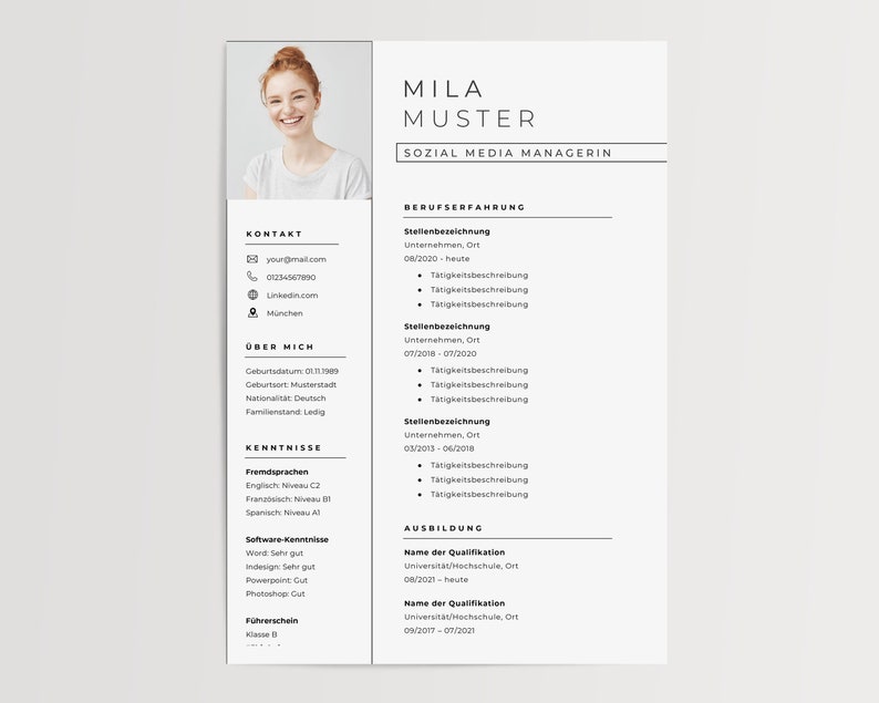 Application Templates, CV Template for Word, Modern CV, Cover Letter ...