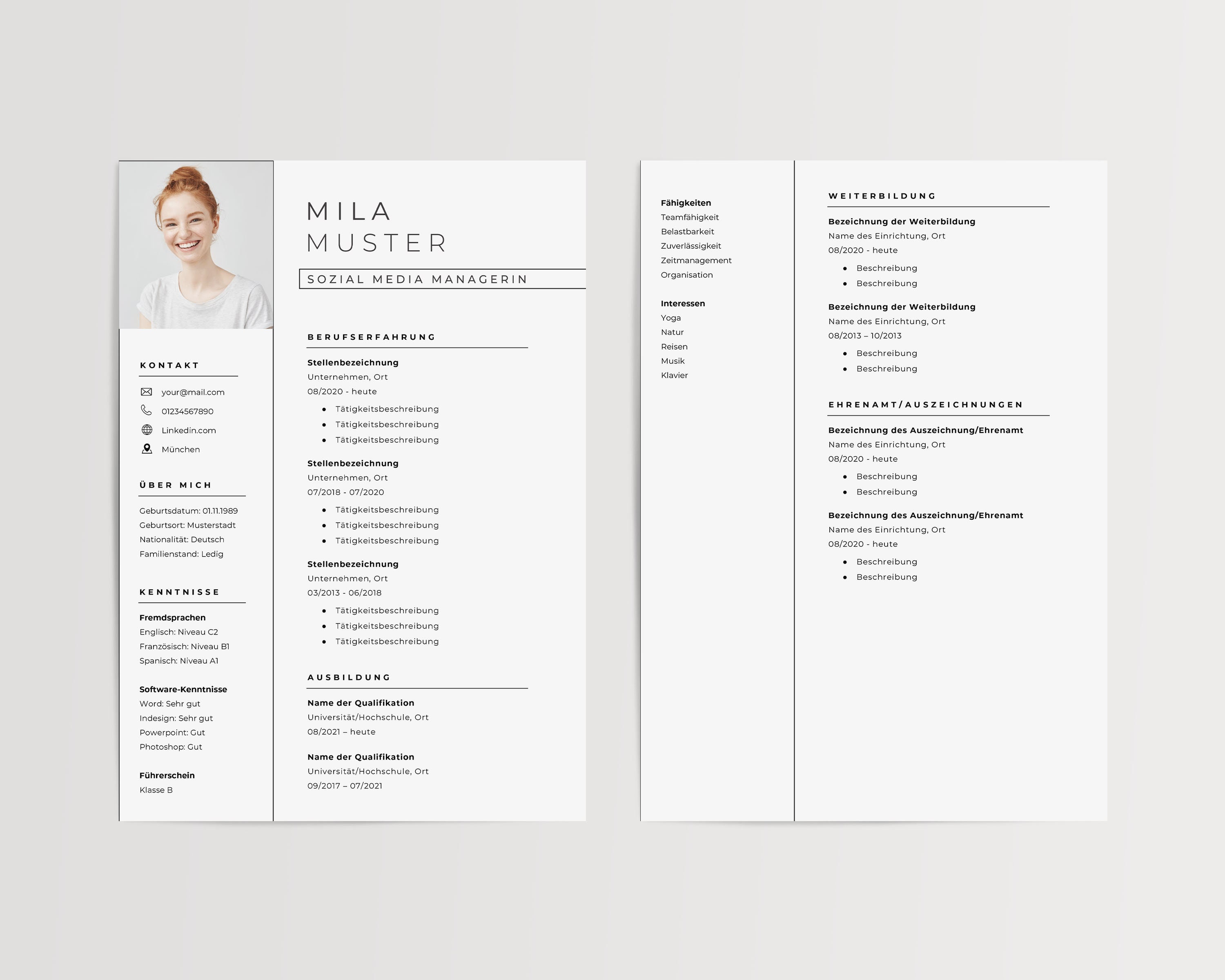 Application Templates, CV Template for Word, Modern CV, Cover Letter ...