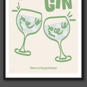 Gin Gin | Illustrative Gin and Tonic Wall Art Art | A5 A4 A3 A2 A1 ...