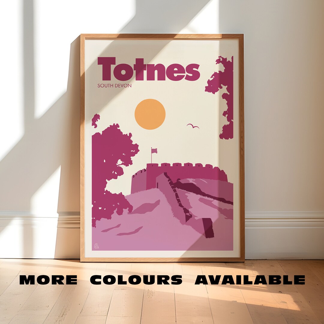 Totnes Castle, South Devon | Minimalist Travel Print | A5 A4 A3 A2 A1 ...