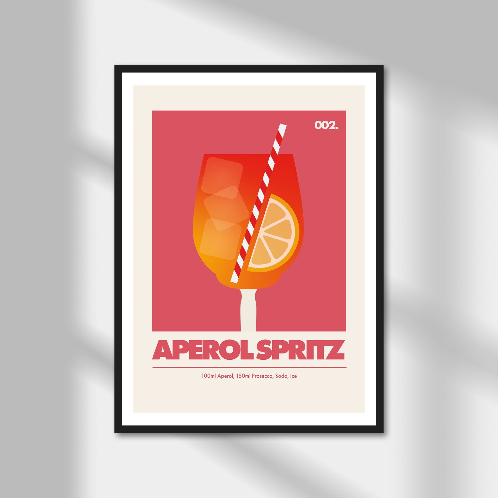 Aperol Spritz Cocktail Print A5 A4 A3 A2 A1 Unframed Minimalist Wall ...