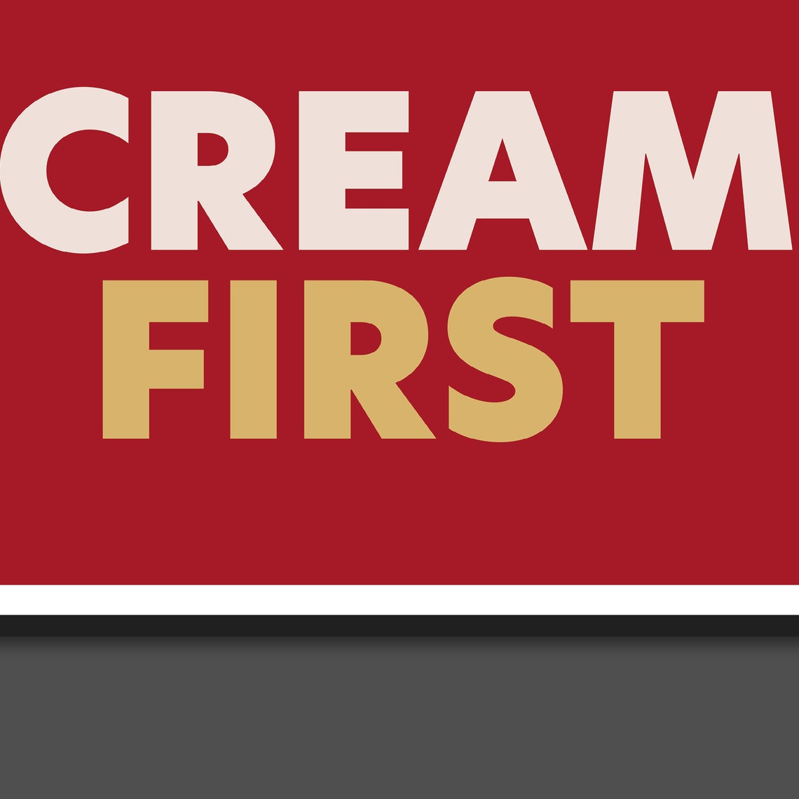 Cream First Tea Poster | Modern Typographic Kitchen Print - Etsy