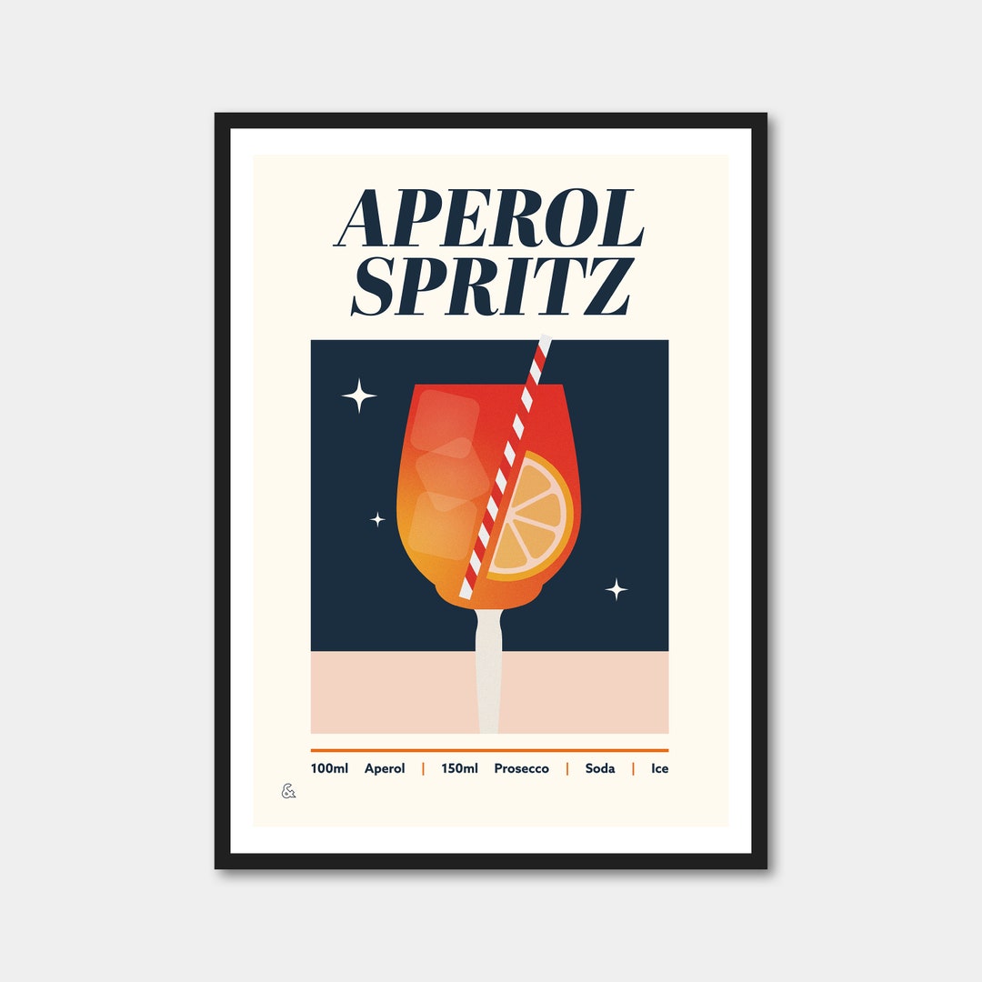 Aperol Spritz Cocktail Print A5 A4 A3 A2 A1 A0 Unframed - Etsy