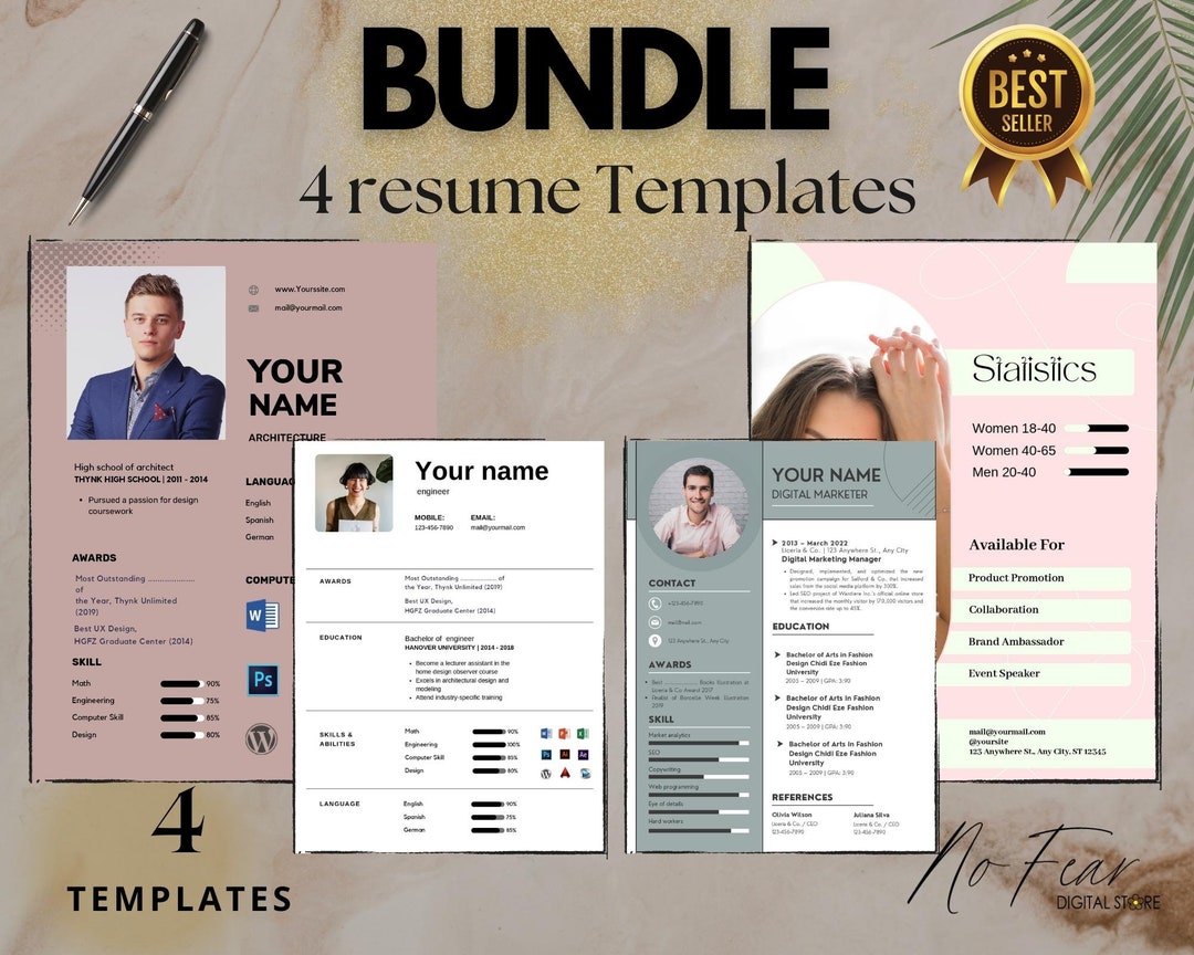 Bundle Set Cv Bundle Resume Bundle Resume Template Modern Resume ...