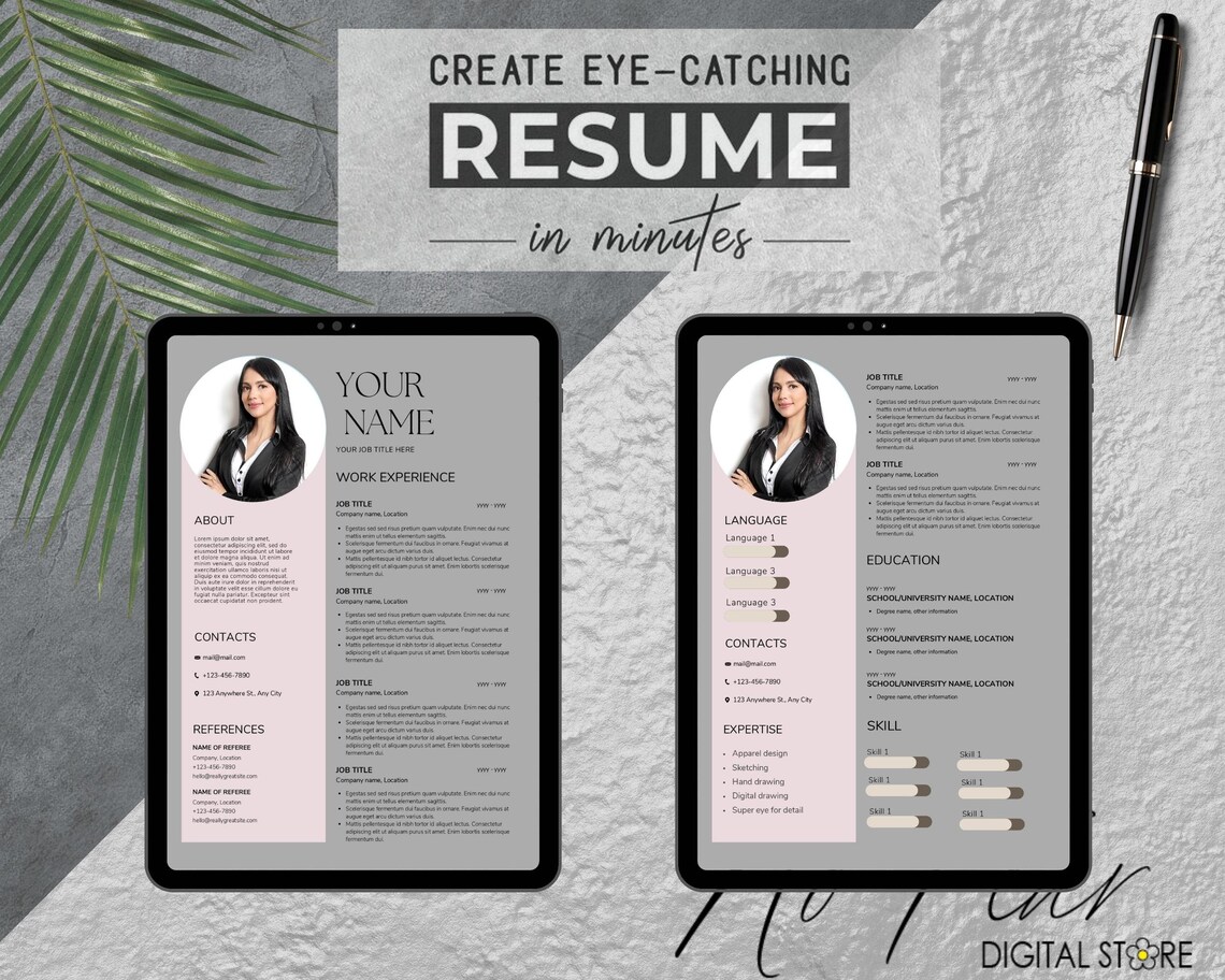 Resume Template Modern Resume Template Word Ebook Guide ATS - Etsy