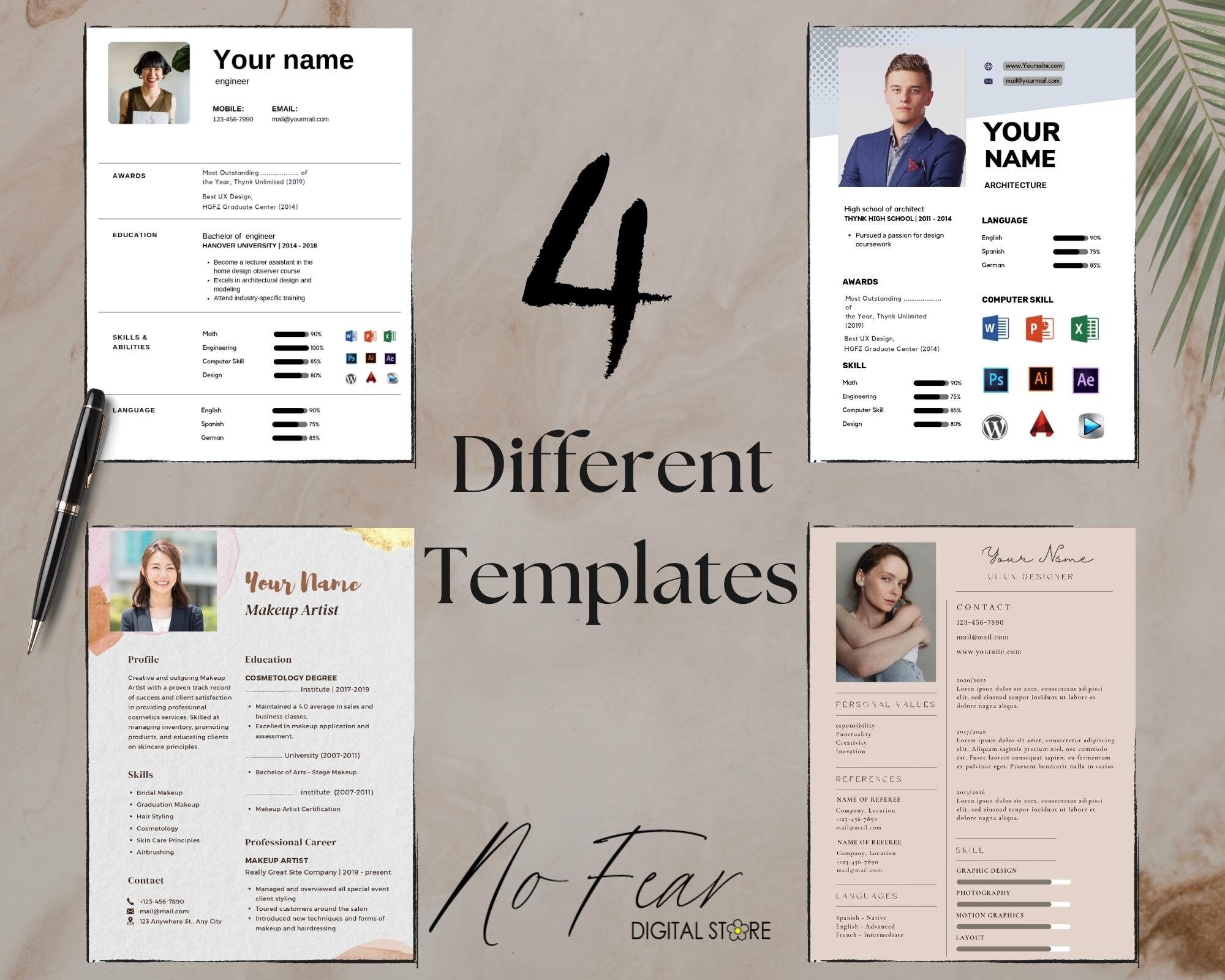 Bundle Set Cv Bundle Resume Bundle Resume Template Modern Resume ...
