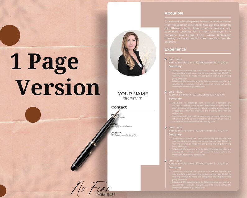 Resume Template Modern Resume Template Word & Mac Apple Pages - Etsy