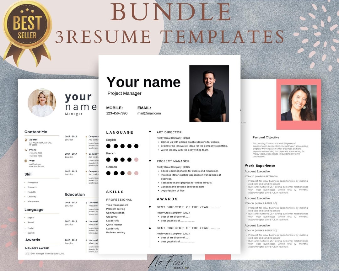 Bundle Set Cv Bundle Resume Bundle Resume Template Modern Resume ...