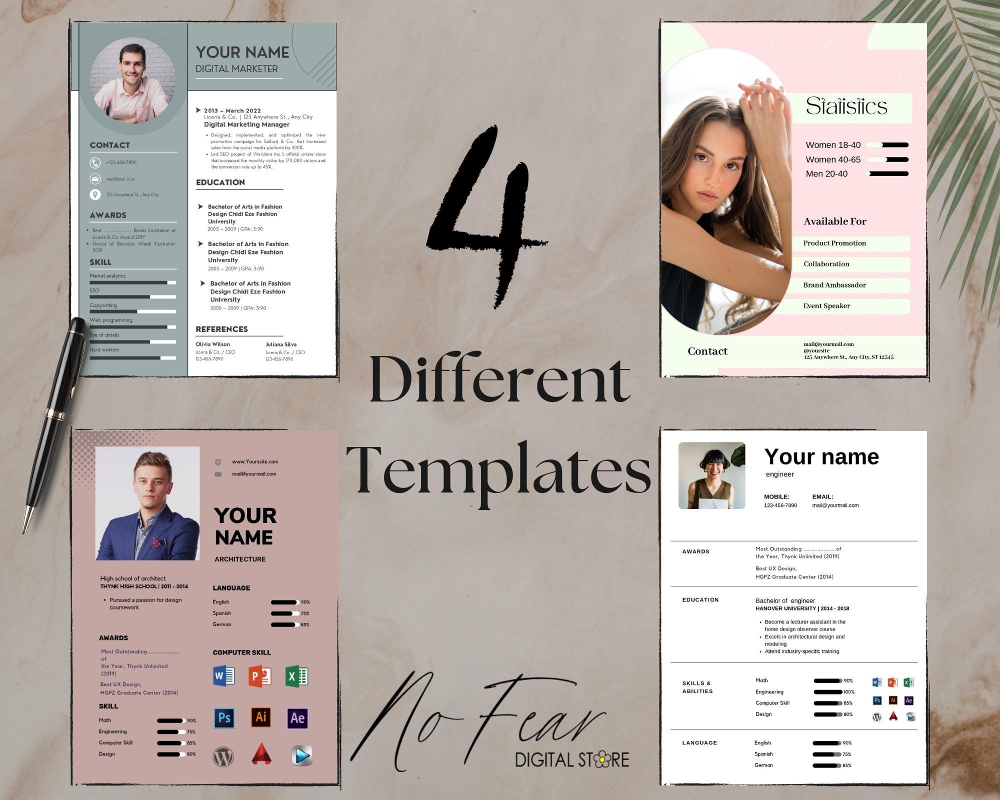 Bundle Set Cv Bundle Resume Bundle Resume Template Modern Resume ...