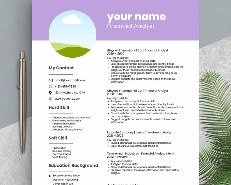 Resume Template Modern Resume Template Word Ebook Guide ATS - Etsy
