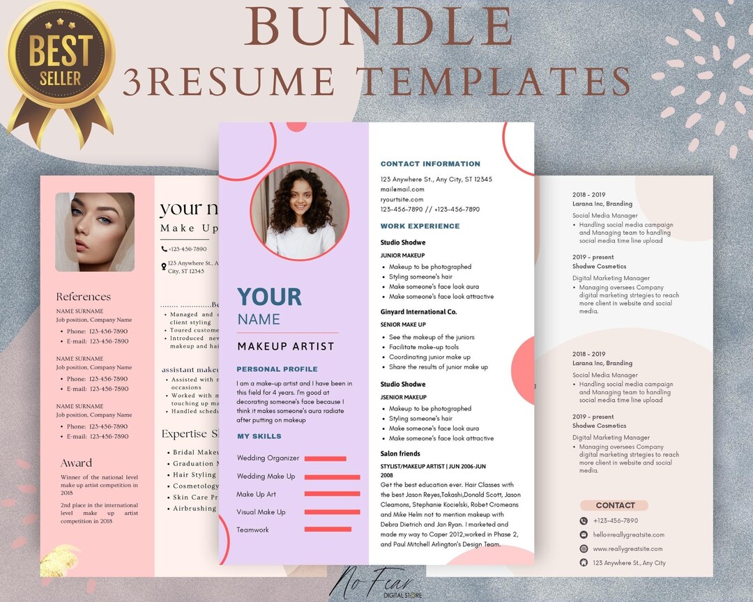 Bundle Set Cv Bundle Resume Bundle Resume Template Modern Resume ...