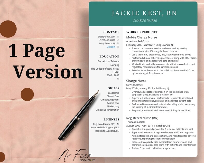 Resume Template Modern Resume Template Word & Mac Apple Pages - Etsy