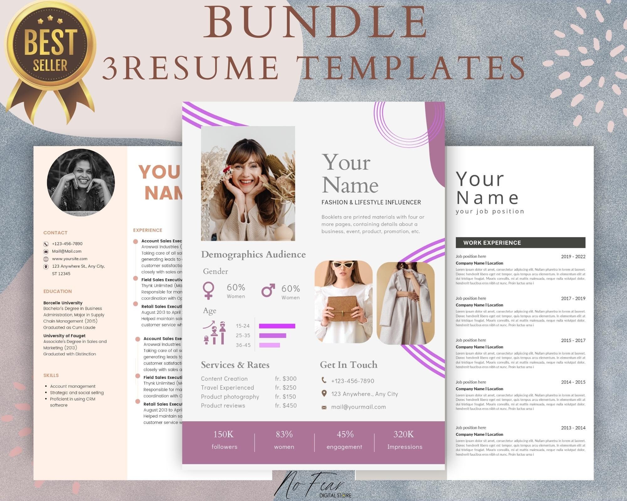 Bundle Set Cv Bundle Resume Bundle Resume Template Modern - Etsy