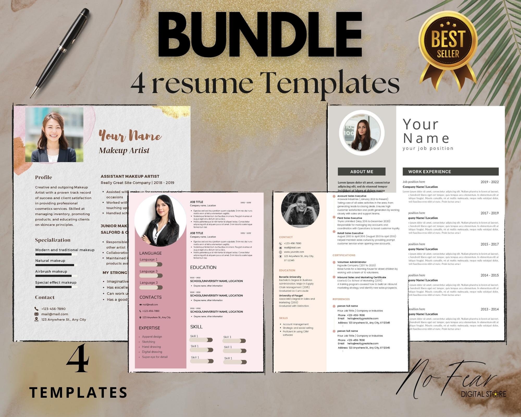 Bundle Set Cv Bundle Resume Bundle Resume Template Modern Resume ...