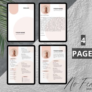 Resume Template Modern Resume Template Word Ebook Guide ATS - Etsy