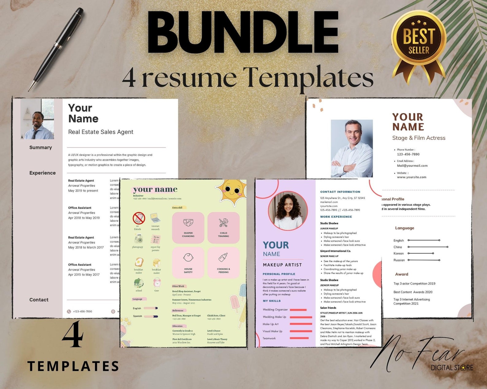 Bundle Set Cv Bundle Resume Bundle Resume Template Modern Resume ...