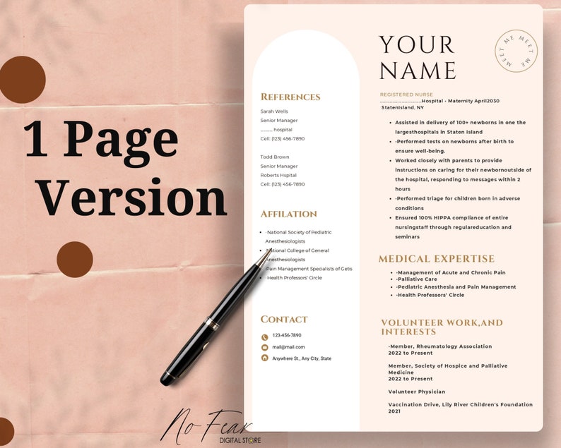 Resume Template Modern Resume Template Word & Mac Apple Pages - Etsy