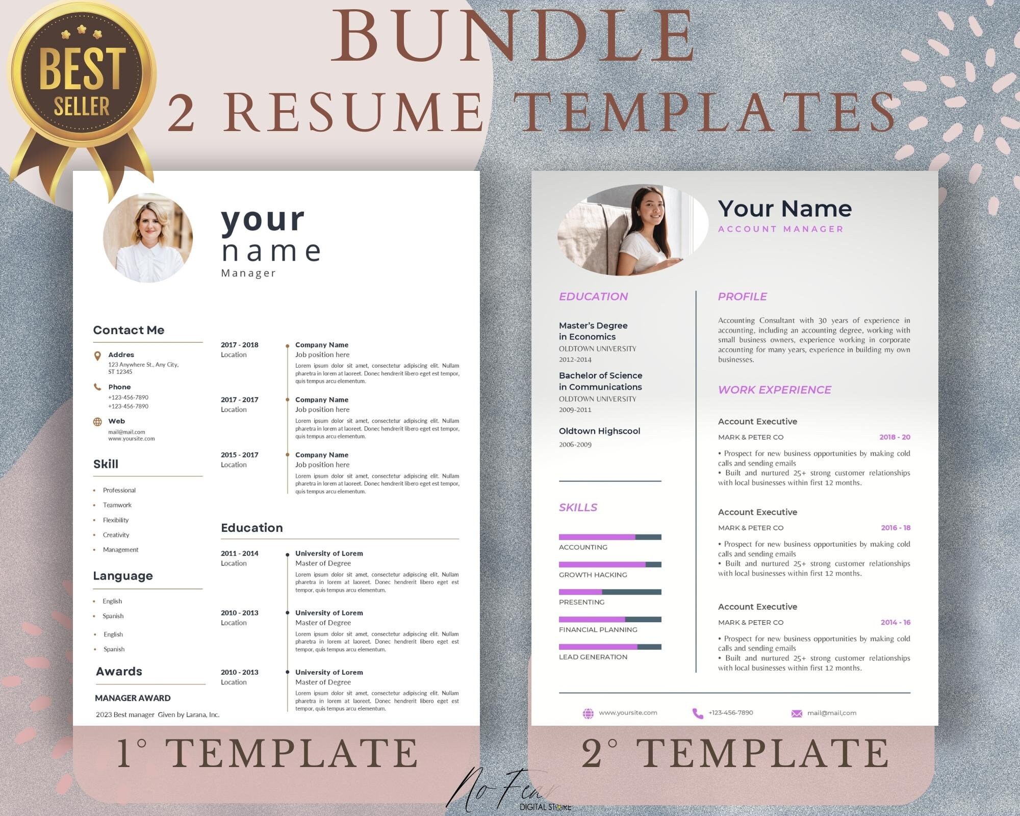 Bundle Set Cv Bundle Resume Bundle Resume Template Modern - Etsy