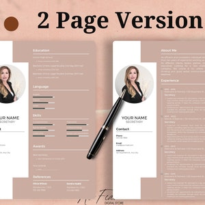 Resume Template Modern Resume Template Word & Mac Apple Pages - Etsy