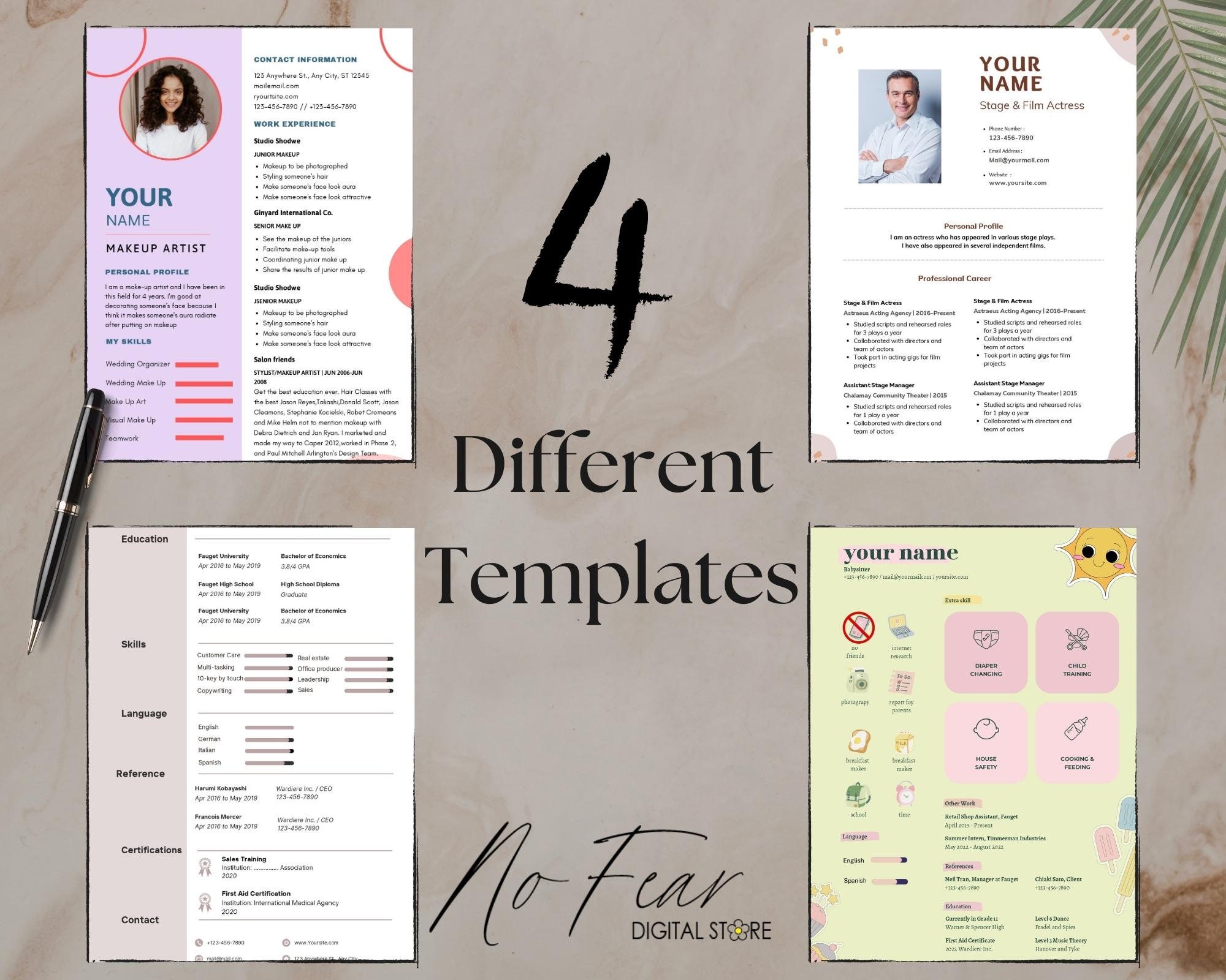 Bundle Set Cv Bundle Resume Bundle Resume Template Modern Resume ...