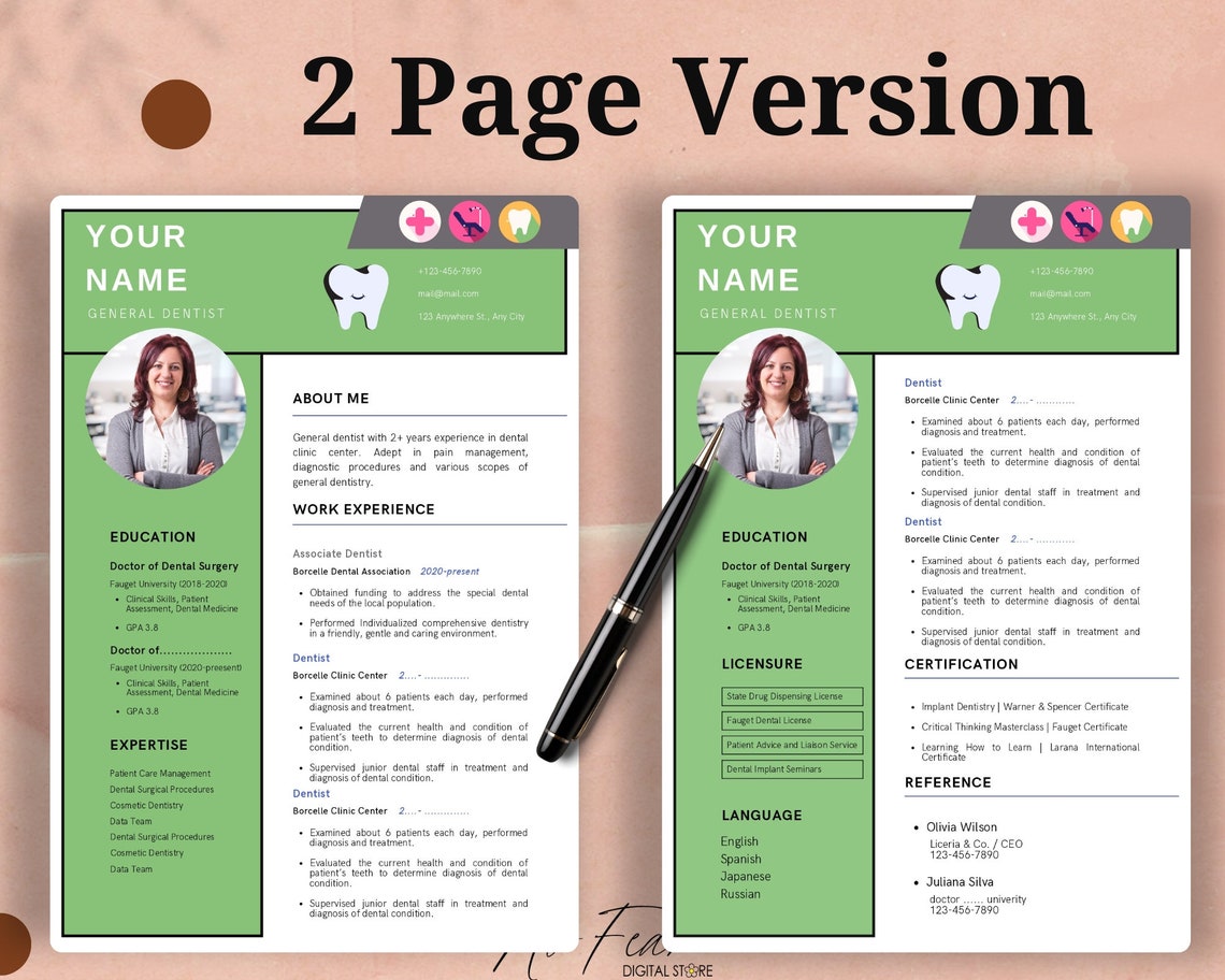 Resume Template Modern Resume Template Word & Mac Apple Pages Professional ATS Friendly Resume ...