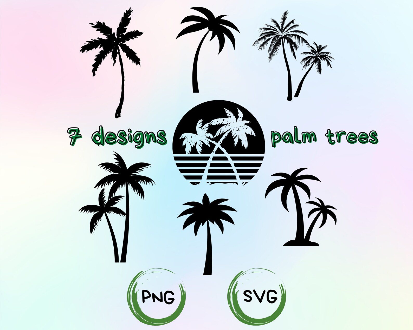 Palm Tree SVG PNG Beach Scene Svg Bundle Sunset Beach Svg - Etsy Canada