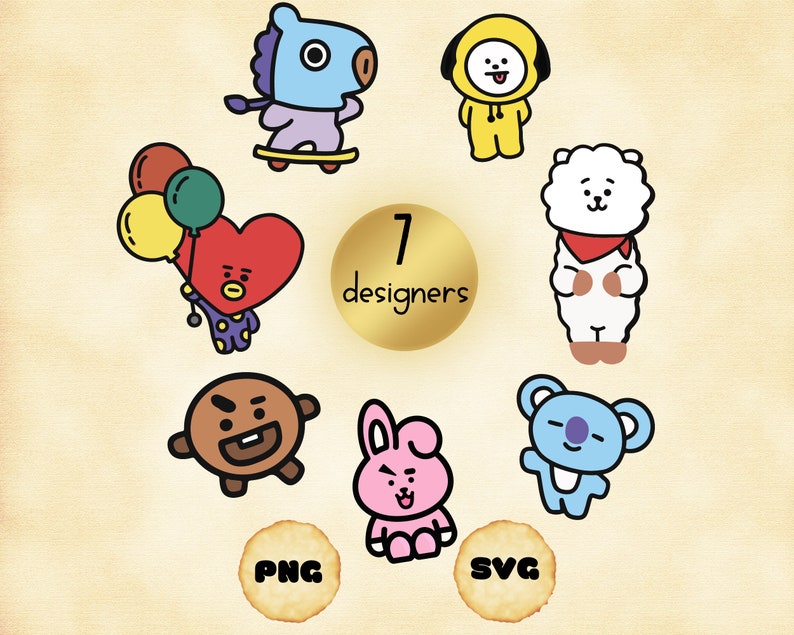 BTS Svg Png, BTS Member Lightstick Decal, Vector Files for Cricut and ...