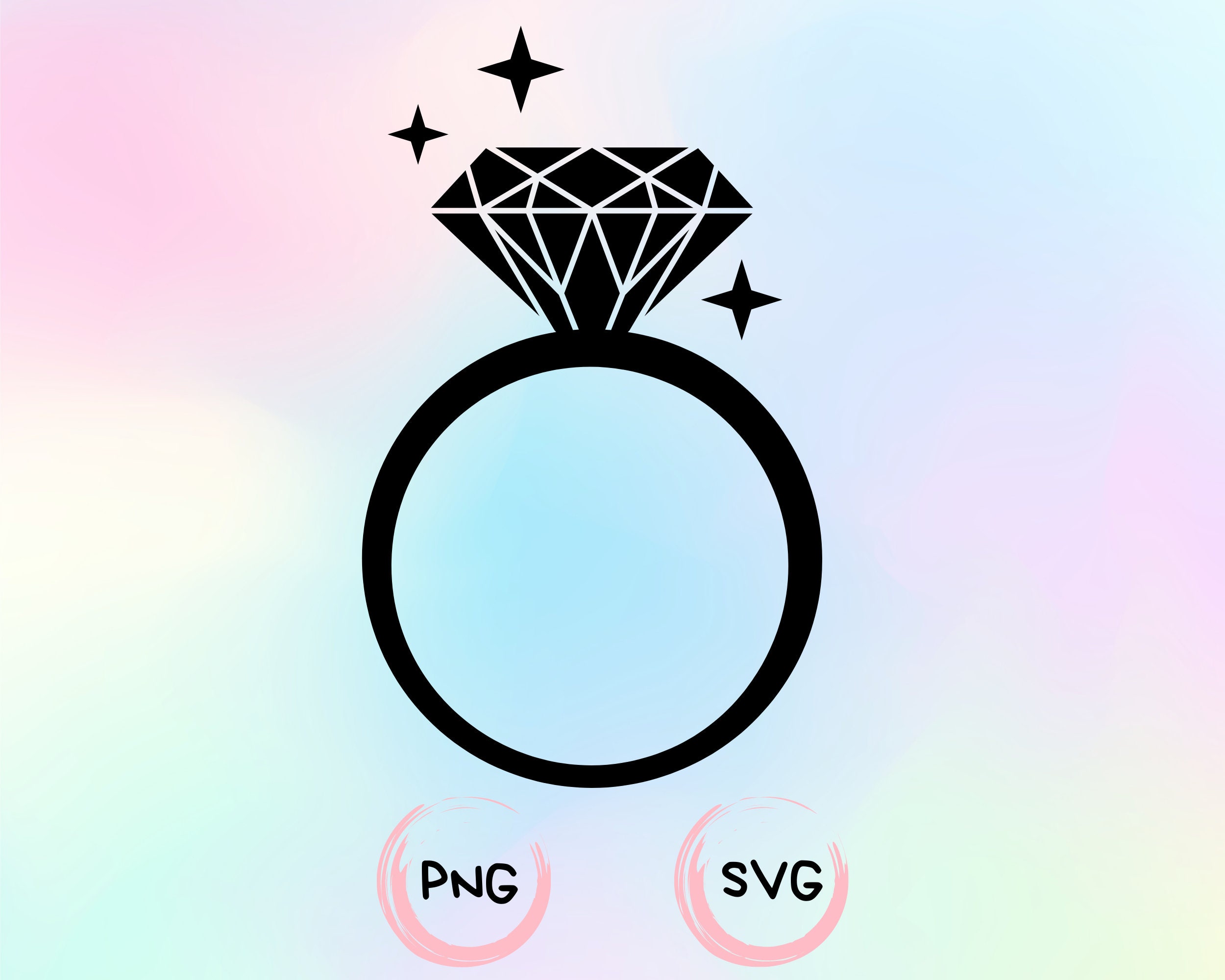 4 for 1 Diamond Ring Svg Png Cut File for Cricut Silhouette/wedding ...