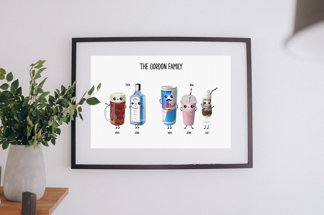 Then and Now, Past, Present, Bespoke Family Print, Family Portrait ...
