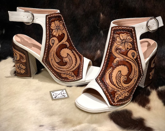 Custom Tooled Leather Heels - Etsy