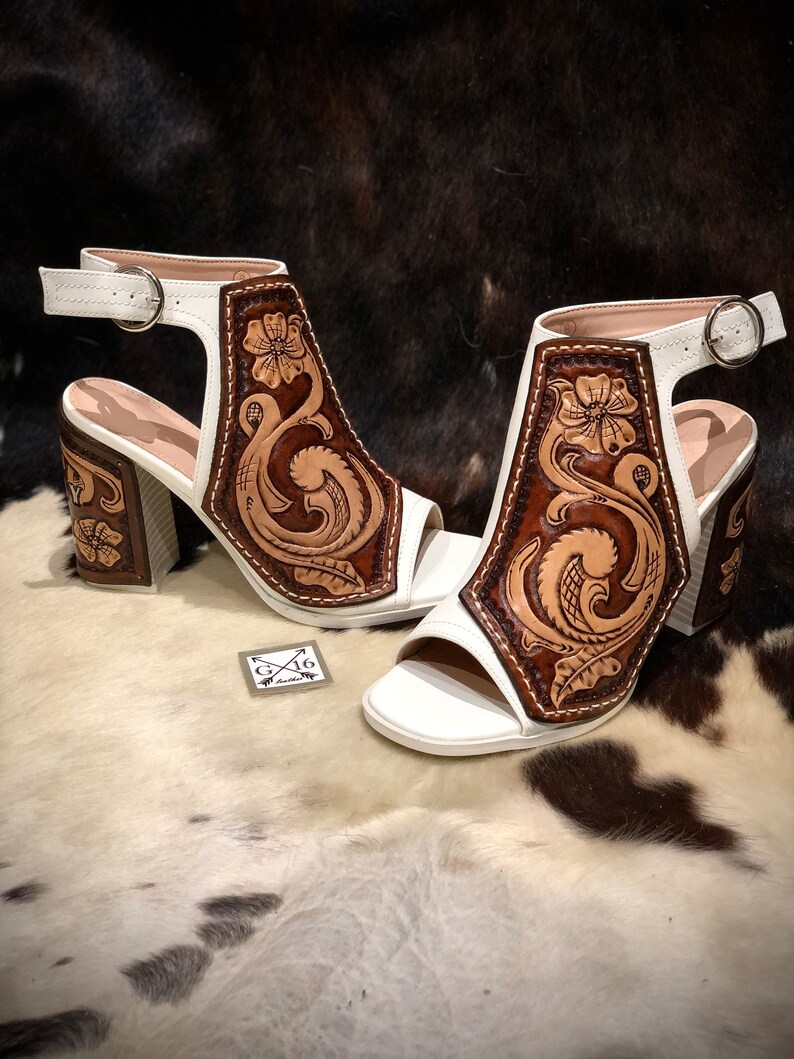 Custom Tooled Leather Heels - Etsy