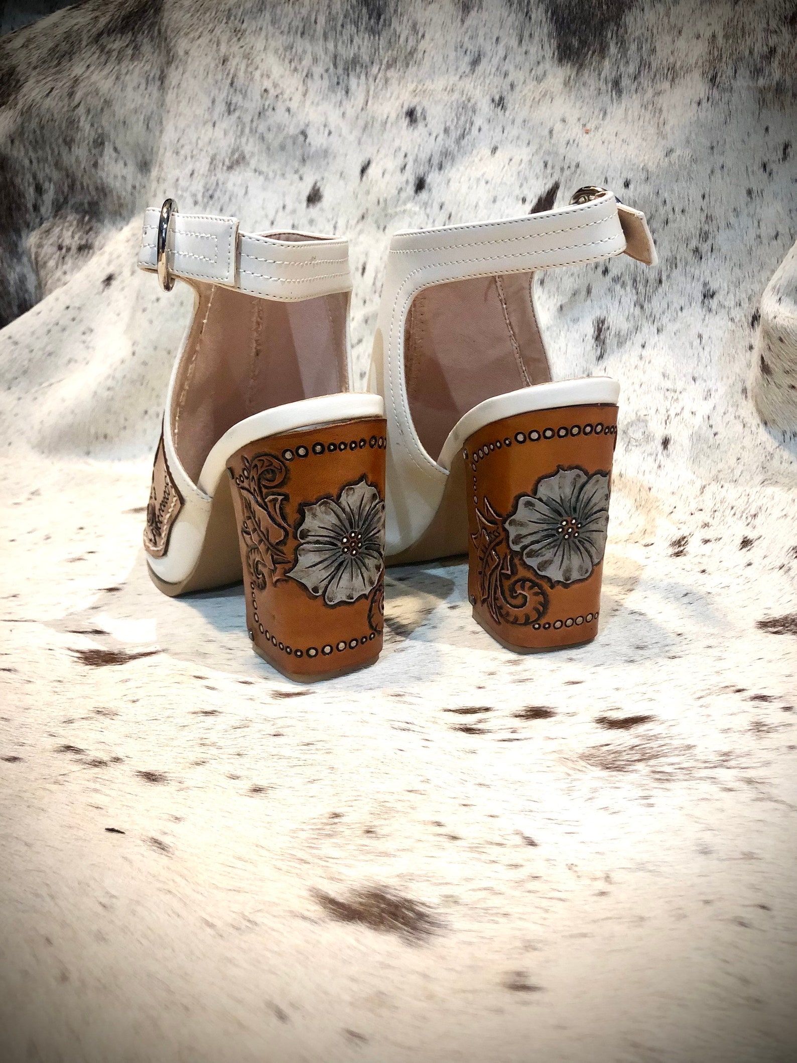 Custom Tooled Leather Heels - Etsy