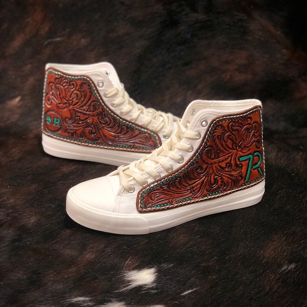 Tooled Leather Shoes - Etsy